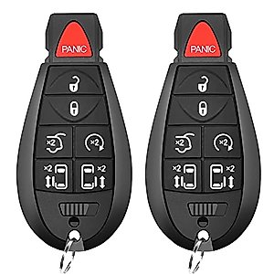 SaverRemotes 7 Button Key Fob Compatible for 2008-2015 Chrysler Town and Country, 2008-2014 Dodge Grand Caravan