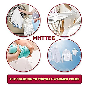 MHTTEC 12 Inch 2PCS Tortilla Warmer Pouch Corn Tortillera Cloth Microwaveable Warming Trays Taco Warmers for Kitchen Tortilla Warmer Container (Pink2 and Blue2)