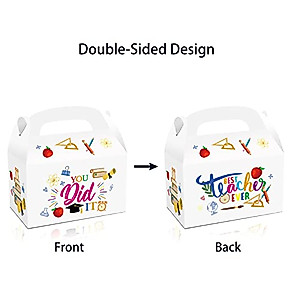 12 Packs Teacher Day Theme Party Favor Treat Boxes Best Teacher Ever Goodies Boxes Party Time Gift Boxes for Birthday Party Decration Supplies