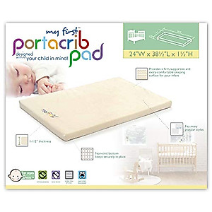 My First Pack N Play Mattress Pad or Mini Crib Pad, 38-1/2" x 24" x 1-1/2"