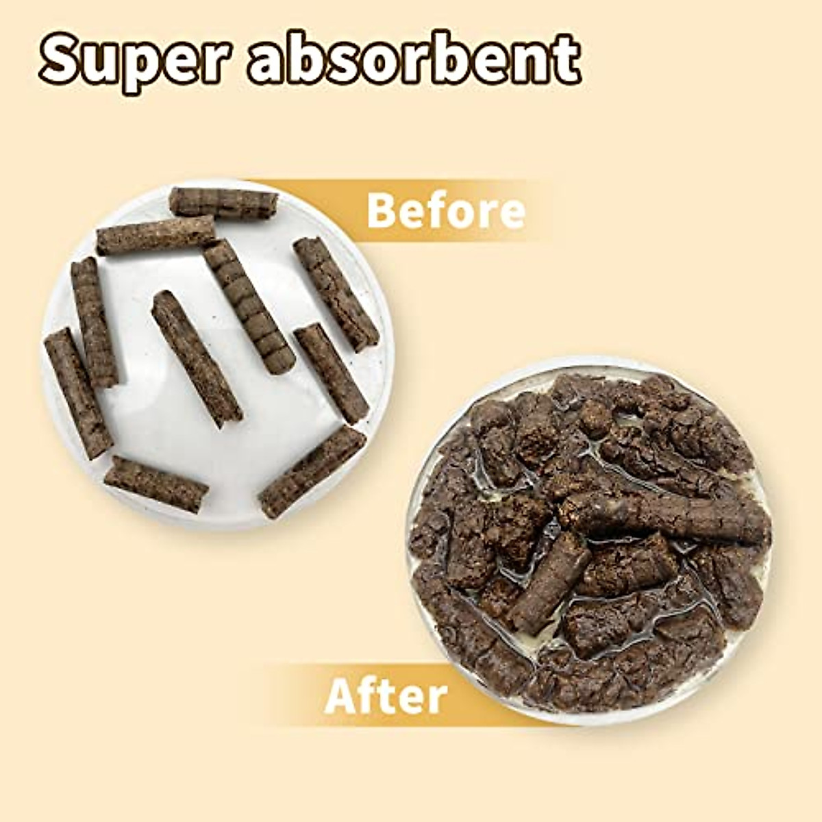 PINVNBY 2.2LBS Small Animals Pellet Litter, Natural Wood Pellets Bedding for Hamster Bunny Rabbit Squirrel Dragon Cat Hedgehog Guinea Pig Flower Mouse