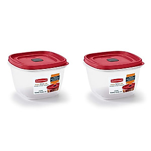Rubbermaid Easy Find Lids 7-Cup Food Storage and Organization Container, Racer Red (Pack of 2)