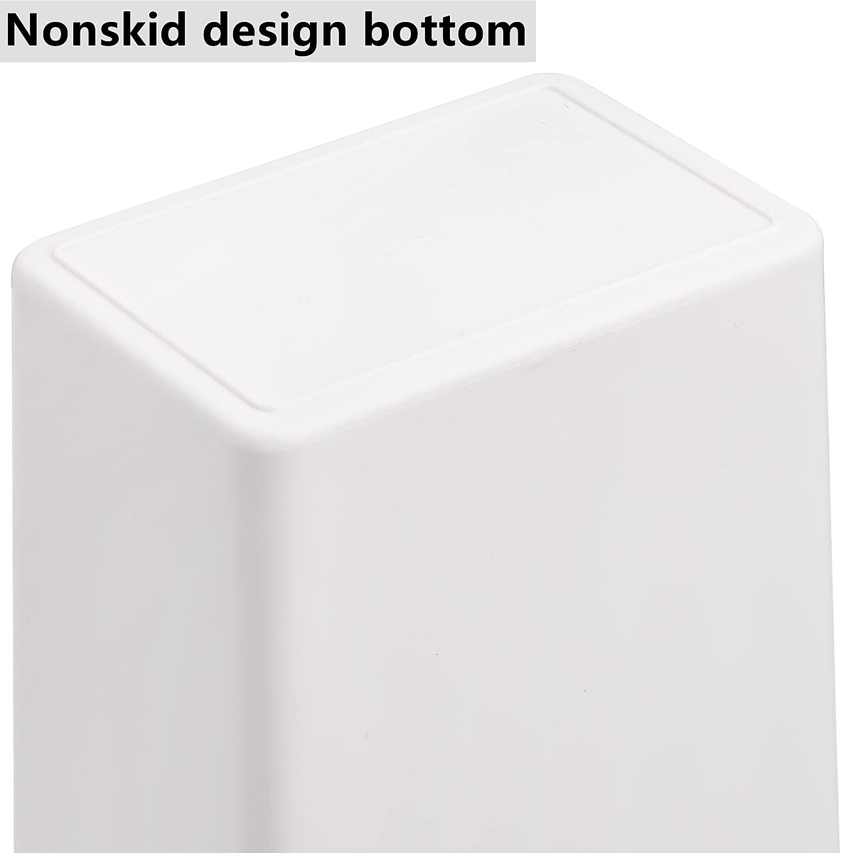 Dicunoy Plastic Slim Trash Can, 2.4 Gallon White Garbage Container, Little Wastebasket Garbage Bin for Bathroom, Living Room, Home, Kitchen, Office Hold Waste, Recycling