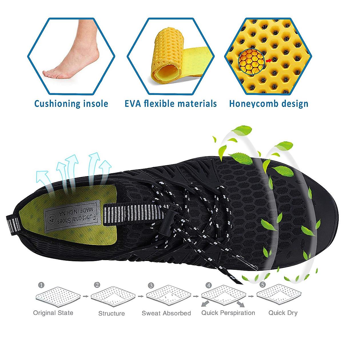 WYHAN Water Shoes Mens Womens Quick Dry Barefoot Aqua Socks Diving Sports Shoes for Beach Swim Surf Pool Yoga Outdoor Trip