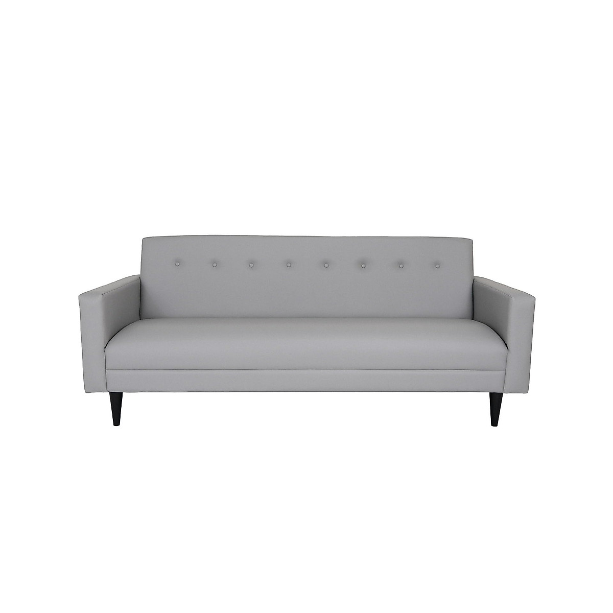 Coast to Coast Sofas Bronx Grey Faux Leather Sofa, Modern 3-Seater Sofas Couches for Living Room, Bedroom, Office, and Apartment with Solid Wood Frame