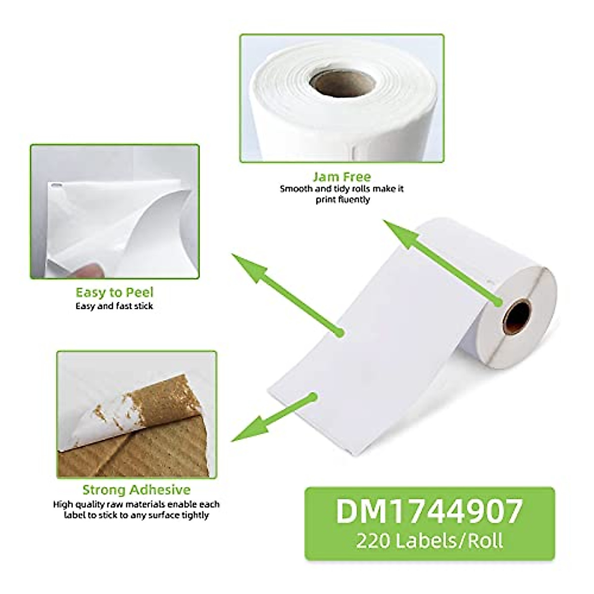 Anylabel Compatible 4" x 6" Direct Thermal Label Replacement for DYMO 1744907 Postage Address Shipping Compatible with Dymo 4XL, Rollo & Zebra Printer Permanent Adhesive (12 Rolls, 220 Labels/Roll)