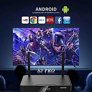 New 2023 S3 PRO Android 9 Smart TV Box 6k Ultra HD Built-in Voice Control System 32GB Storage