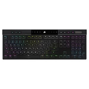 Corsair K100 AIR Wireless RGB Mechanical Gaming Keyboard - Ultra-Thin, Sub-1ms Slipstream , Low-Latency Bluetooth, Cherry MX Ultra Low Profile Keyswitches - NA Layout, QWERTY - Black