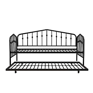 Novogratz Bushwick Metal Daybed & Trundle, Twin Size Frame, Black