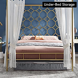 Under Bed Storage Bag Containers - 1 Pack 90L Foldable Blanket Clothes Storage Bags with Zippers & Reinforced Handles | Large Capacity Underbed Storage Bins Organizer with Clear Top Window (Grey, 1)