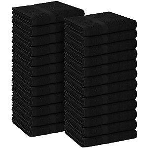 Avalon Salon Towels – 24 Pack Black Hand Towels 100% Cotton Spa Towels – 16x27 inches Highly Absorbable Facial Towels Gym Towels Hair Towels and Face Towels Bulk Small Towels (Non Bleach Proof)