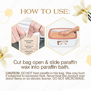 GiGi Paraffin Wax, Sweet Vanilla Paraffin Bath Wax With Spa Quality Finish, with Cocoa Bean and Soybean Extracts, 16 Oz.