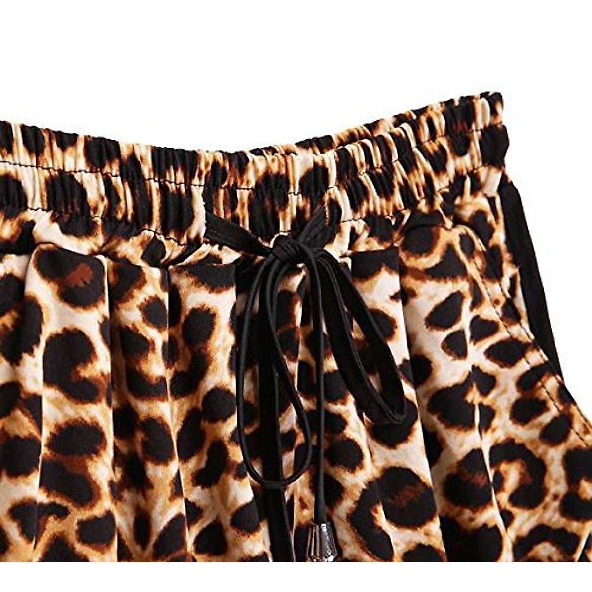 Kafeimali Women's Fashion Summer Leopard Beach Shorts Casual Short Pants (M)