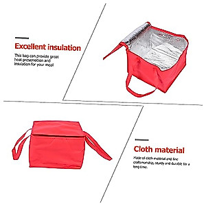 ULTECHNOVO Insulated Picnic Bag Large Totes Small Cooler Bottle Warmer Portable Beverages Carrier Grocery Bags Reusable Shopping Bags Freezer Bags Keep Warm Picnic Bag Takeout Lunch Pouch Red