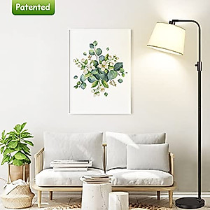 【Upgraded】 Dimmable Floor Lamp, 1000 Lumens LED Edison Bulb Included, Arc Floor Lamps for Living Room Modern Standing Lamp with Shade, Tall Lamps for Living Room Bedroom Office Dining Room-Black