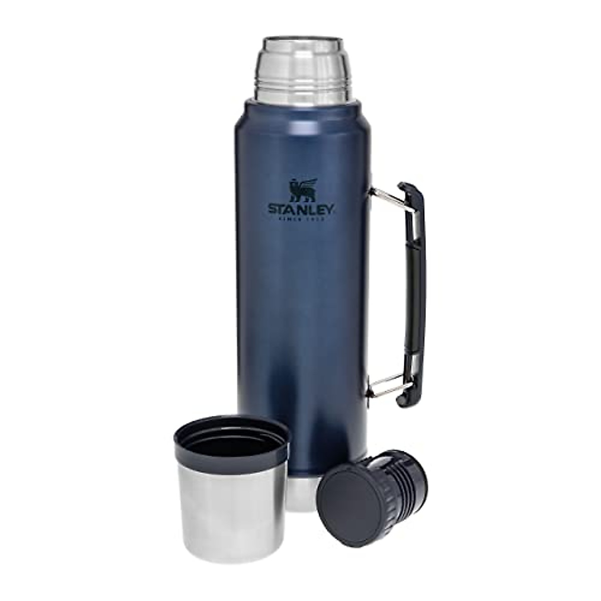 Stanley Classic Legendary Bottle BPA Stainless Steel Thermos - Keeps Cold or Hot for 24 Hours Leakproof Lid Doubles as Cup-Dishwasher Safe, Nightfall, 1.0 L