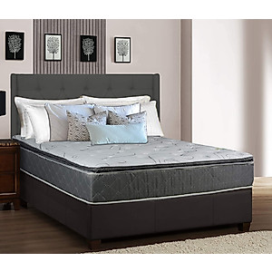 Greaton Fully Assembled Medium Plush Pillow Top Innerspring Mattress / 74x48 / Grey And And, 48-inch, Grey