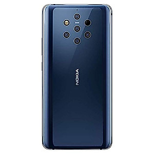 Nokia 9 PureView 128GB GSM Unlocked Android 9.0 Pie Smartphone, 5.99" QHD+ Display, Qi Wireless Charging, 5X 12 MP Camera Array & UHD 4k HDR (Midnight Blue) + Clear Case Bundle