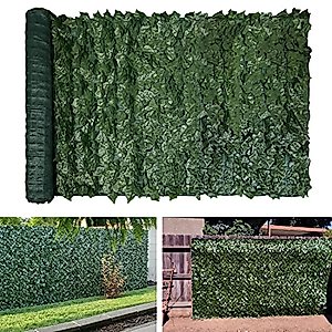 TANG Artificial Ivy Privacy Fence Screen for Balcony Deck Porch Backyard Patio Faux Fake Hedge Fence Plants Cover Coverage Vine Greenery Backdrop Wall 39" x 156" inch