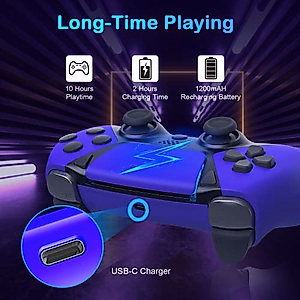 YU33 Ymir Scuf Wireless Controller Works with Modded PS4 Controller, Elite Control Remote Fits Playstation 4 Controller, Joystick/Controles de Pa4 with Mapping/Turbo/1200 mAh Battery, Purple