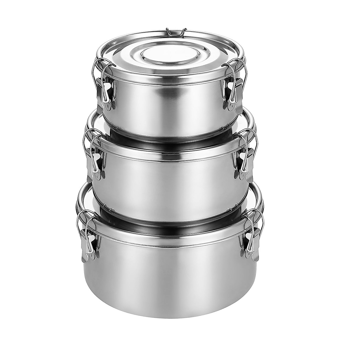YLARMY Stainless Steel Airtight canisters Food Storage Containers with Lid for Camping Trips Picnic Metal Meal Prep Bento Lunch Boxes Kimchi Container Leak-Proof Smell-Proof for Snacks Salads
