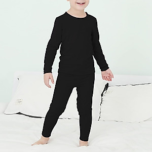 Girls Underwear Kids Thermal Underwears Toddler Winter Base Layer Long Johns Sets for Boys A Black Large (100) /3T-4T