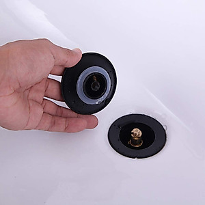 kimzcn Bathroom Sink Drain with Overflow Vessel Sink Stopper Pop Up Drain Assembly Matt Black D500031B