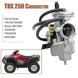 TRX 250 Carburetor Compatible with Honda TRX 250 TRX250 Recon TRX250TM TRX250TE ATV 250 Carburetor, TRX 250 Carburetor Kit