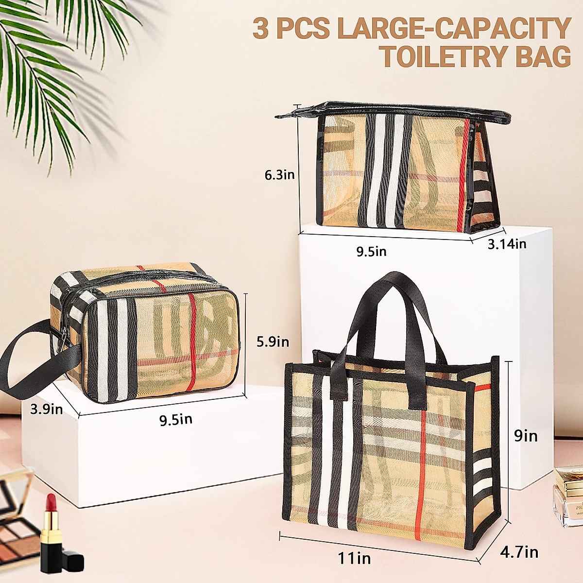 kancehinage Nail Polish Organizer Bag, Double Layer Large Nail Polish Organizers Case Portable Carrying Bag 3