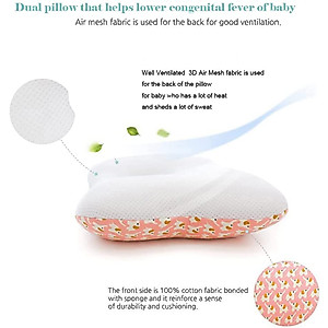 WelsLife Soft Hypoallergenic Cover Organic Cotton Baby Pillow Machine Washable (Animal World)