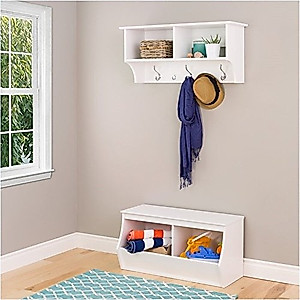 Hawthorne Collections Stackable 2-Bin Storage Cubby in White