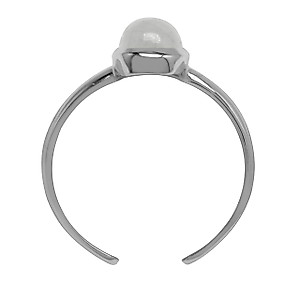 Silvershake Natural Rainbow Moonstone Oval 7x5 mm 925 Sterling Silver Toe Ring Size 4