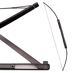 SinoArt 59" Folding Bow Black Alloy Archery Bow Right Hand for Hunting or Target (35Lbs)