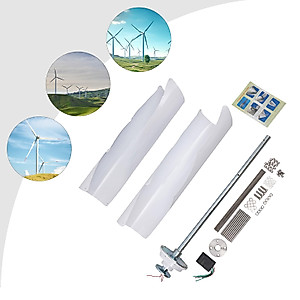 Vertical Wind Turbine 2 Blades 400W 12v Helical Magnetic Levitation Shaft Vertical Wind Turbine with Controller MPPT, Energy Saving and Environmental Protection, Suitable for Home Factory Use (White)
