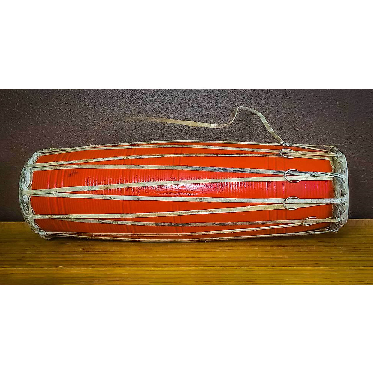 Madal Drum Wooden Nepali Folk Instrument Authentic Design Hand Carved Drum for Fun, Musical Instrument for All Age Groups of Musicians - Gift Party Supplies Birthday Party Favor