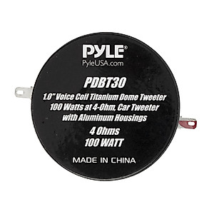 Pyle 2.5" Titanium Tweeter with Die-Cast Aluminum Frame - 100 Watts, 1'' Voice Coil, Car Audio Tweeter for Stereo and Speaker - PDBT30, Yellow