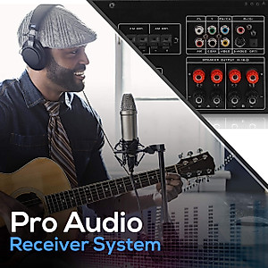 PYLE 4 Channel Amplifier Receiver - 1000 Watt Rack Mount Bluetooth Home Theater-Stereo Surround Sound Preamp Receiver W/Audio/Video System, CD/DVD Player, AM/FM Radio, MP3/USB Reader - PD1000BT