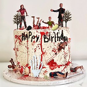 17 PCS Zombie Cake Decoration Zombie Cake Toppers Zombie Figure Themed Party Decorations for Birthday Weeding Party Cake Decorations
