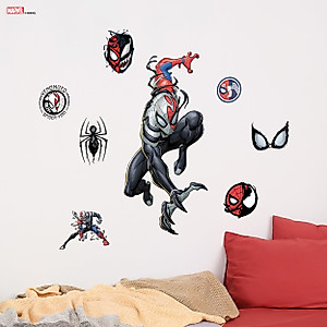 Wall Palz Marvel Venomized Spider-Man Wall Decals - Marvel Spider-Man Wall Decal - with 3D Augmented Reality Interaction - 27" Tall Venom Symbiote Spider-Man Stickers Marvel Room Decor