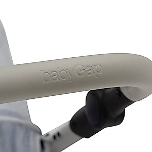 babyGap by Delta Children Trek Jogging Stroller - Greenguard Gold Certified - Car Seat Compatible - Lightweight, Extendable Canopy & Reclining Seat - Made with Sustainable Materials, Grey Stripes