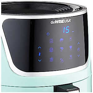 GoWISE USA GW22954 7-Quart Electric Air Fryer with Dehydrator& 3 Stackable Racks, Digital Touchscreen with 8 Functions + Recipes, 7.0-Qt, Mint/Silver