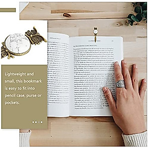 NUOBESTY Metal Bookmark Pendant Tray: 2Pcs Antique Bookmark with Owl Design Paperclip for Kids Students Office Scrapbooks Notebook Gift White