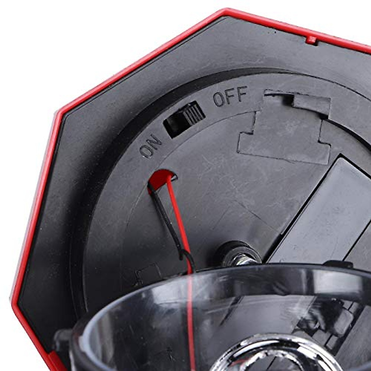 Voluxe Solar Lighthouse with Rotating Beacon, Yard Lights Fast Charging:2 Solar Panels at The Top for Fast Charging. for Tables(Red and White,10.6x3.9x3.9in)