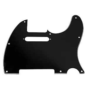 Yootones 8 Hole Tele Guitar Pickguard Scratch Plate Compatible with USA/Mexican Fender Telecaster (3Ply Black)