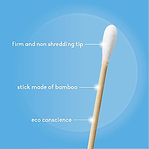 The Humble Co. Bamboo Cotton Swabs (600 count) - Cotton Swabs and Cotton Buds for Ears, Makeup, Pet Care and Cleaning (White)
