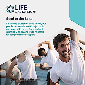Life Extension Bone Restore Elite with Super Potent K2 - Clinically Studied Vitamin K2 & Calcium Promotes Healthy Bone Mineral Density, Bone-Friendly Formula - Non-GMO, Gluten-Free - 120 Capsules
