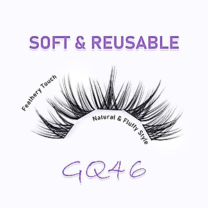 GAQQI Lash Clusters, Individual Lash Extension Wisps 100PCS, Natural Manga Cluster Lashes with Spikes 10-20mm Mix Length Eyelash Clusters (GQ46,C,10-20mm)