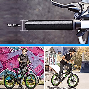 Kutrick BMX Bike Handlebar Grips - Soft 145mm Flange Longneck ST Grips for BMX Bike Bicycle Bars and Scooter Bars with Plug End -Stylish Multiple Colors available