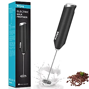 Milk Frother Electric Mixer Coffee - Battery Operated Whisk Handheld Drink Stirrer Mixing Wand - Mini Coffee Foam Blender Hand Held for Matcha, Latte, Cappuccino, Frappe, Chocolate