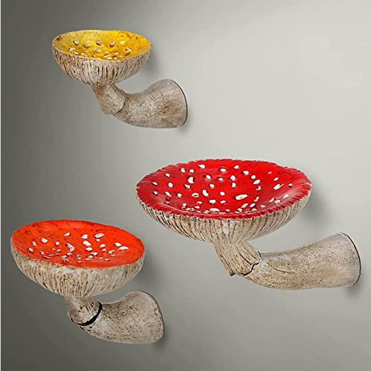 WUANGYOL Mushroom Hanging Shelf Floating Shelves Wall Storage Cute Room Decor Home Whimsical Wall Mounted Resin Storage Rack Creative Art Rack for Living Room Kitchen Bathroom 3Pcs